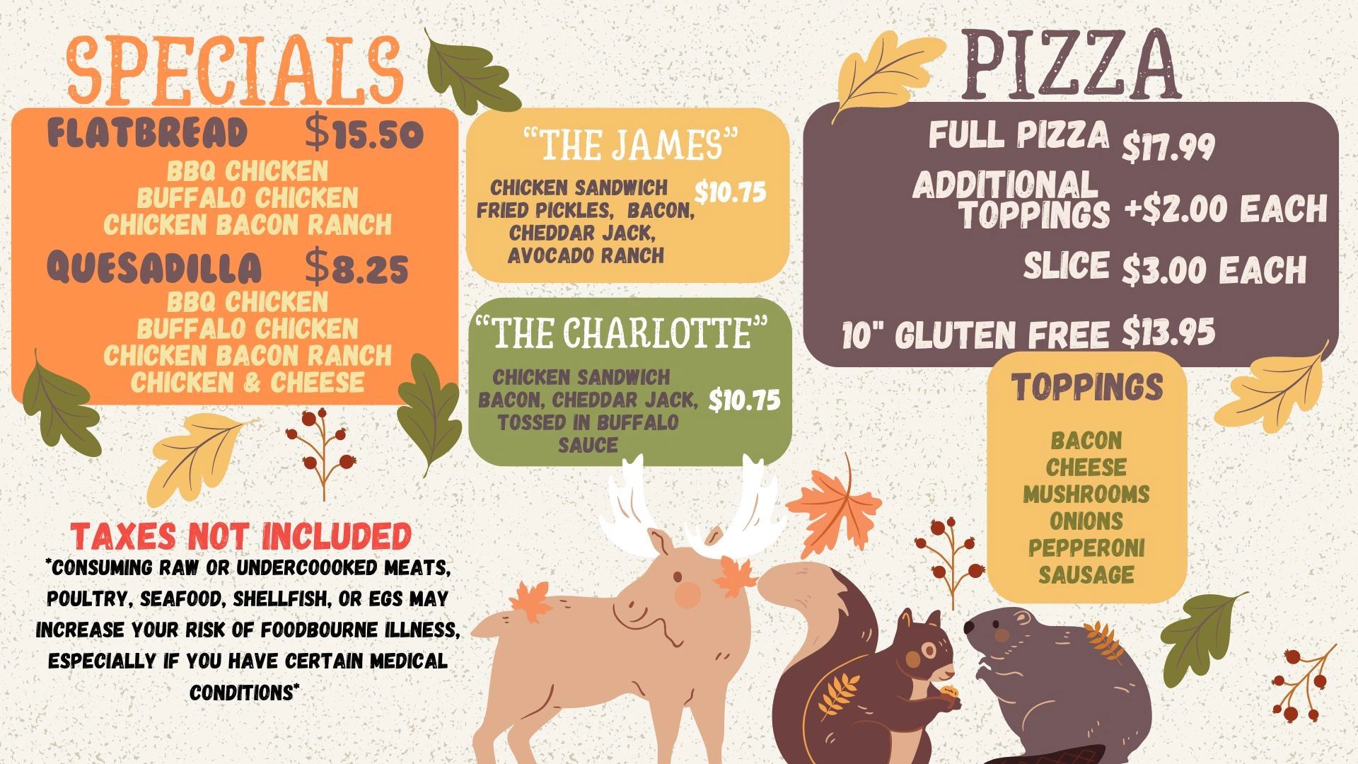 Food - Timber Wolfe Lanes - Oxford, Pennsylvania