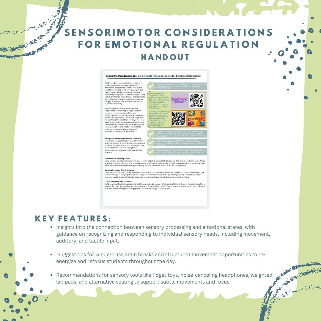 Supporting Student Needs: Sensorimotor Considerations for Emotional ...