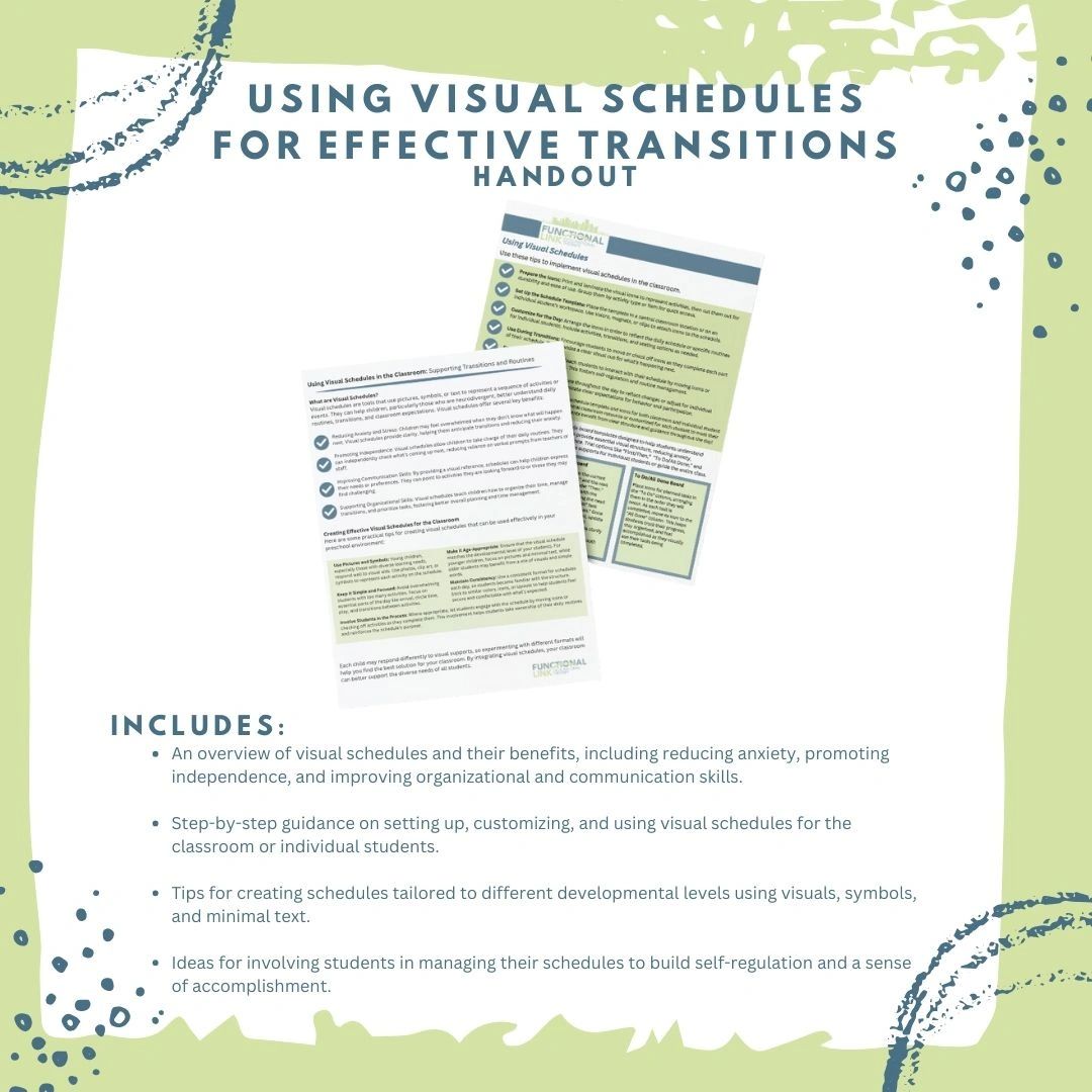Using Visual Schedules for Effective Transitions