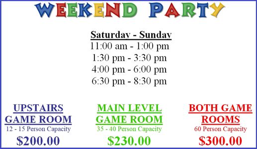 Party Packages | All Fun & Games
