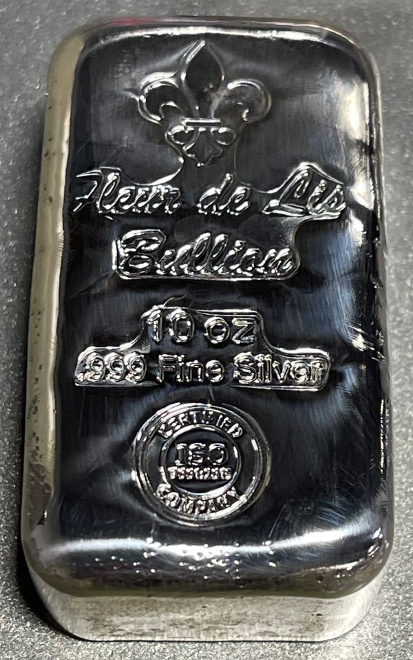 Fleur de lis - Silver Bar, Buy Silver, Silver Bullion