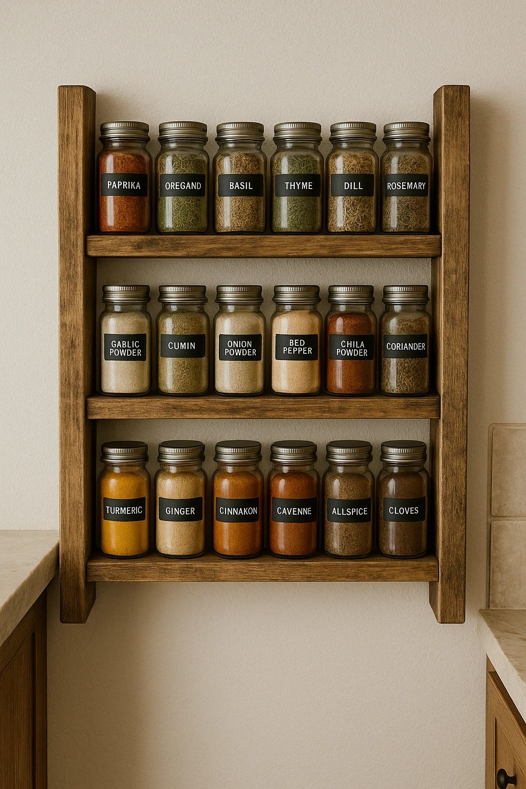 DIY Rustic Wooden Spice Rack: Organize Your Kitchen with Style