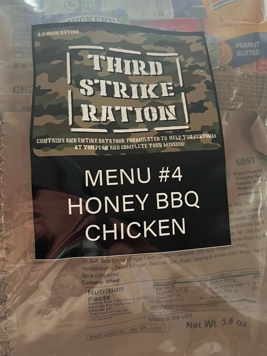 New and Improved Third Strike 24HR Ration (TSR) Menu 4 Honey BBQ ...