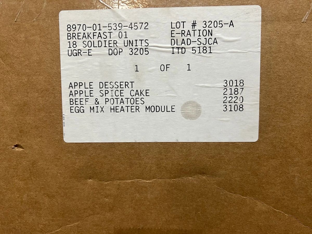 THE NEW UGR-E 18 SOLDIER COMPLETE MEAL KIT FEED UP TO 18 PEOPLE