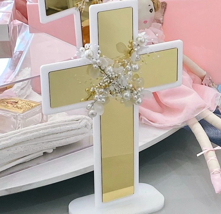 Large Acrylic Cross - Pearl Lux