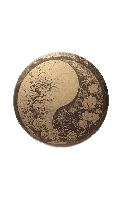 Floral Ying Yang Coaster