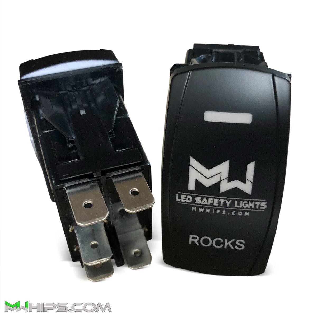 ROCKS - DUAL BLUE LED, 5 PIN, 20A/12V ON/OFF ROCKER SWITCH