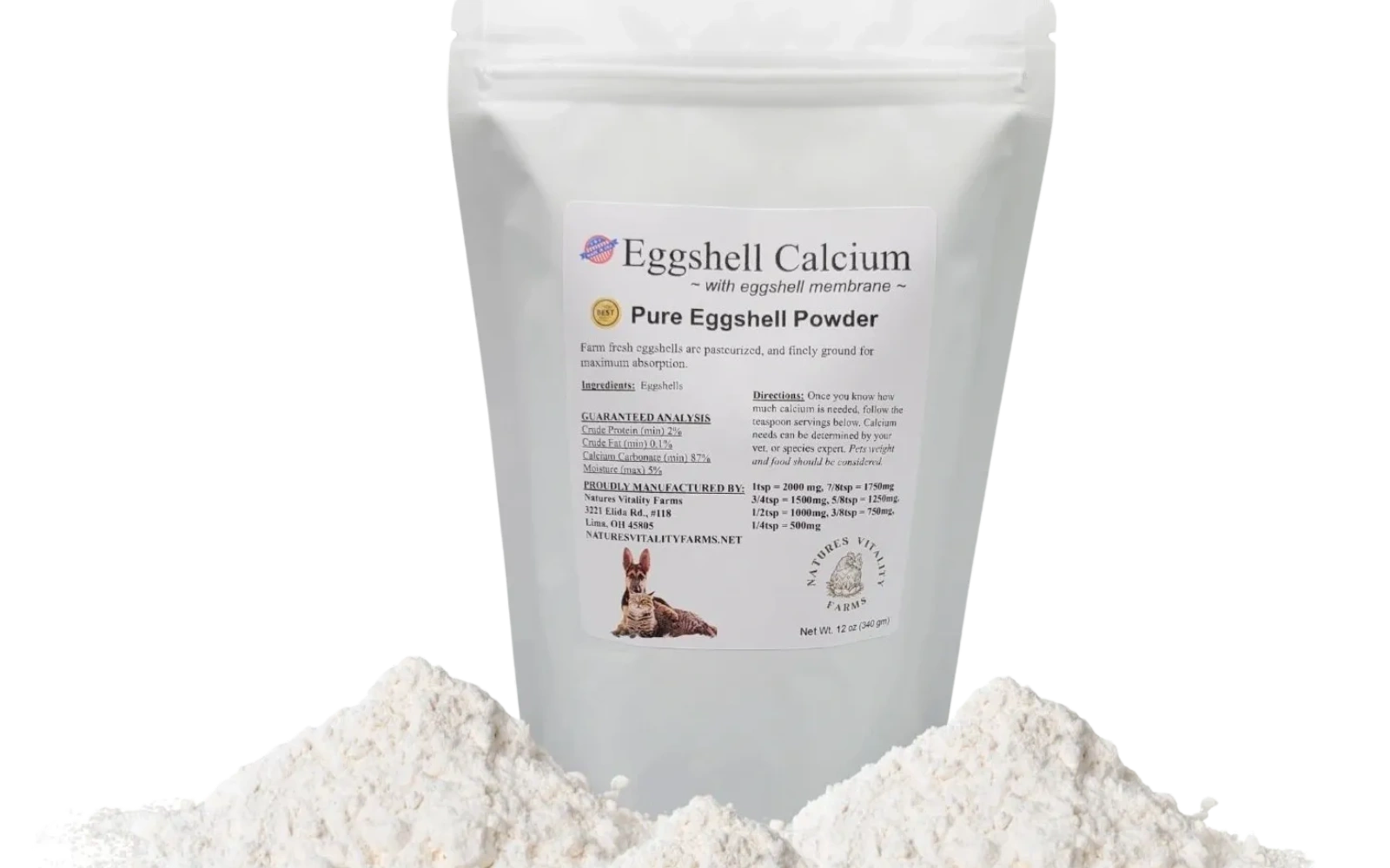 Natures Vitality Farms - Eggshell Powder, Dog and Cat Supplements