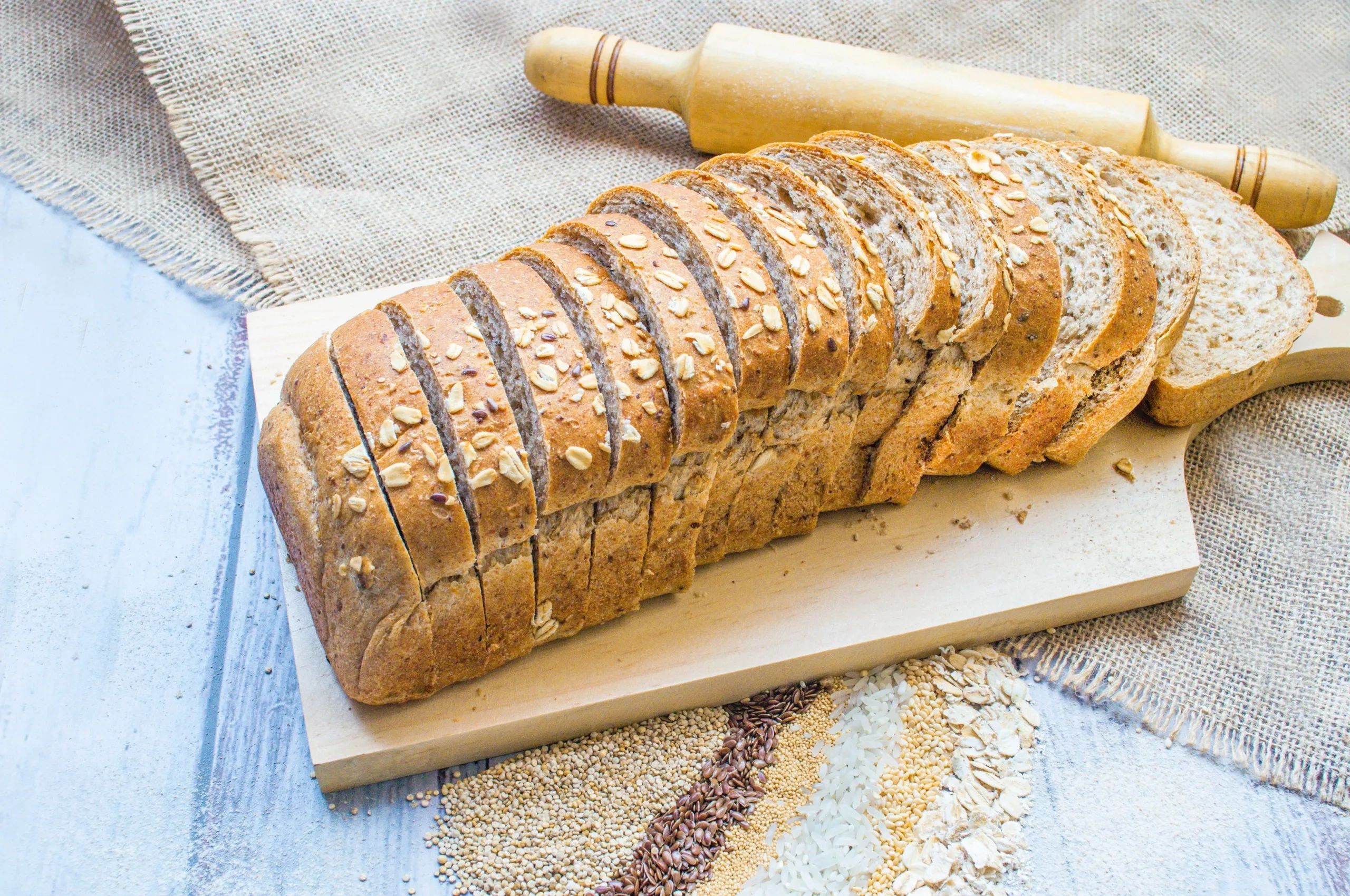 Pan siete granos, sin dulce sin gluten
