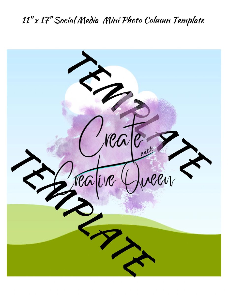 11" x 17" Social Media Mini Photo Column Template