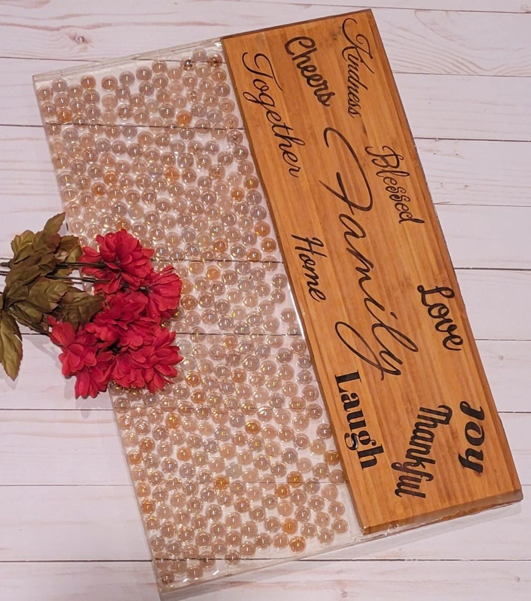 We Are Family Resin Board