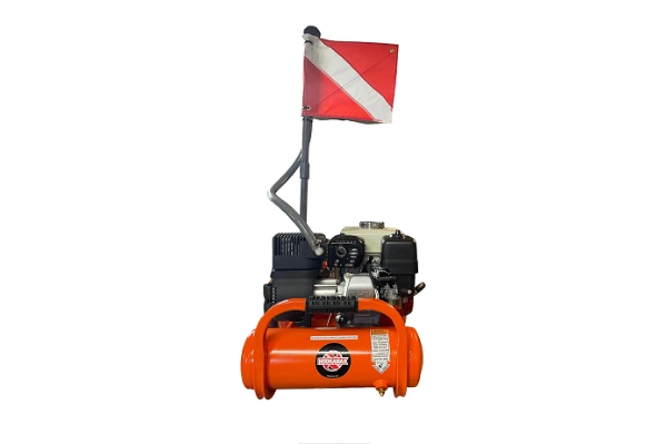 Gas powered hookah diving unit