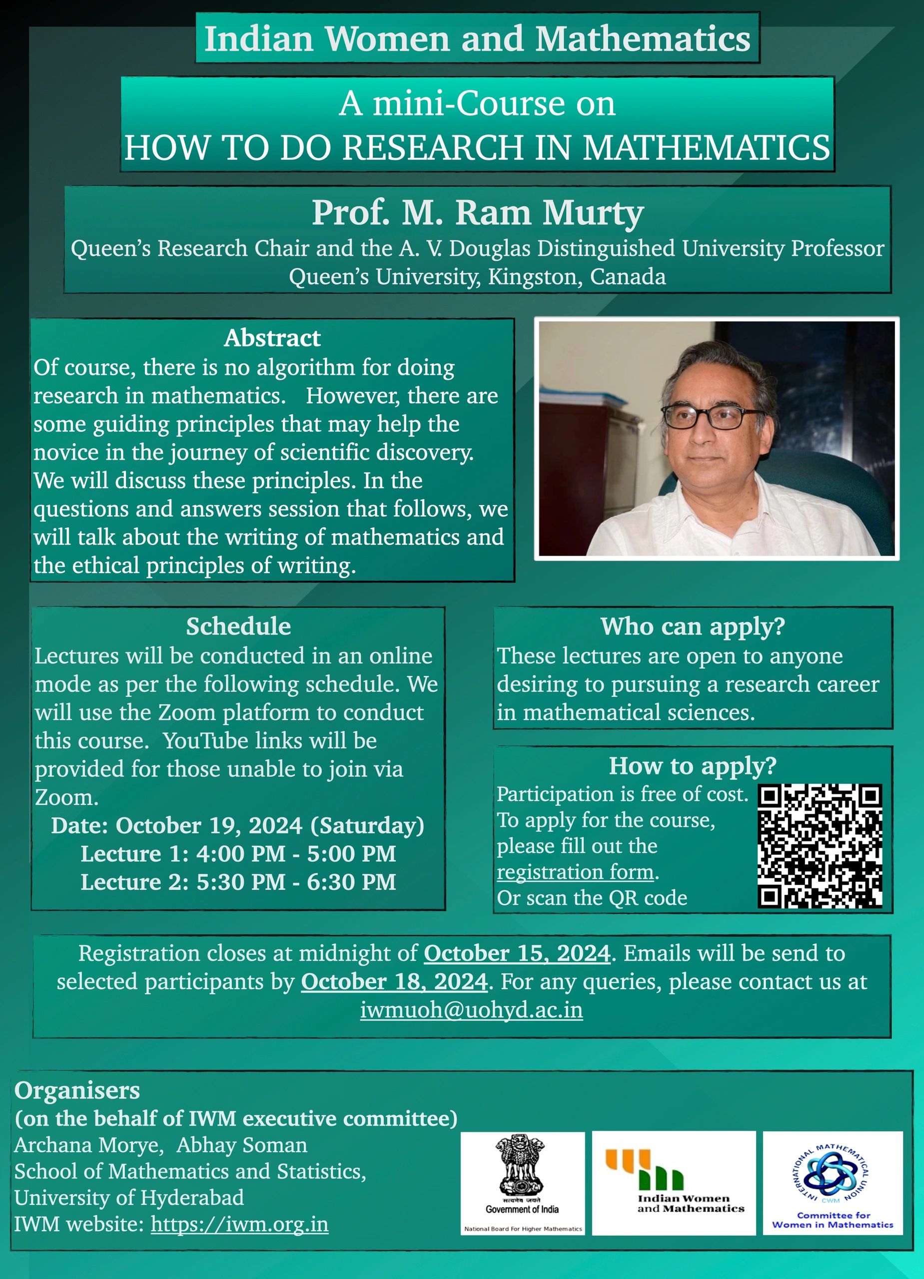 How to do Research in Mathematics: Mini Course by Prof Ram Murty