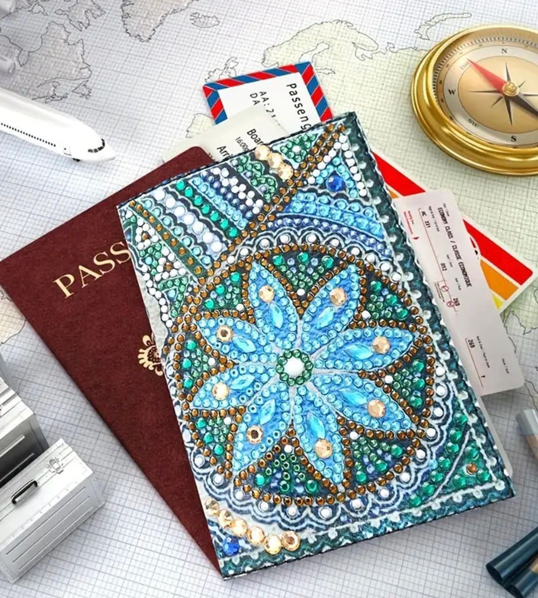 Blue Flower Passport Cover