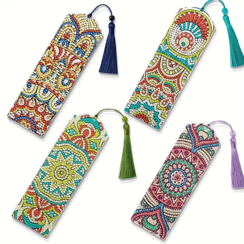 Set of 4 Acrylic Mandala Bookmarks