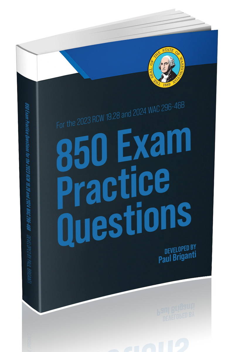 850 Exam Practice Questions for the 2023 RCW 19.28 and 2024 WAC 296-46B