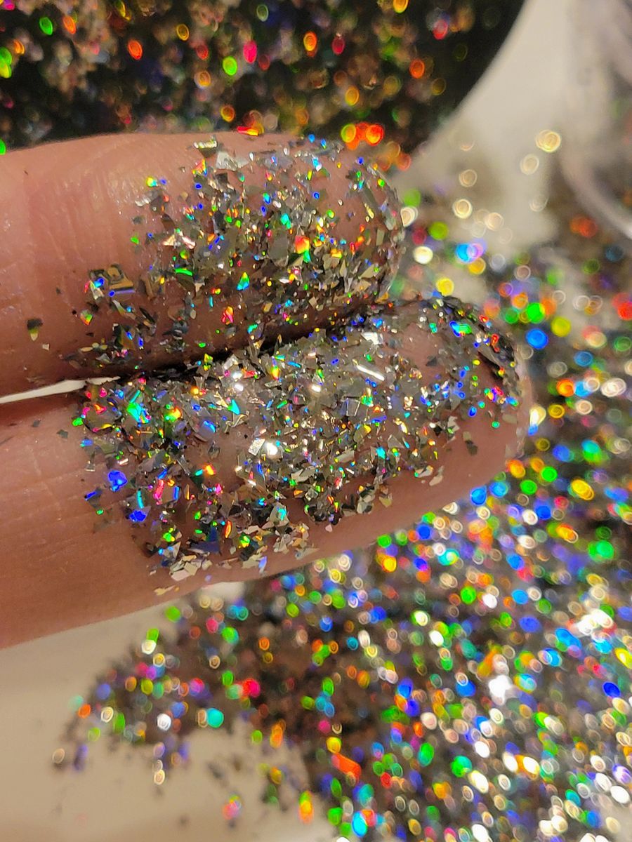 Mini Jar 17 Silver Holographic Shards