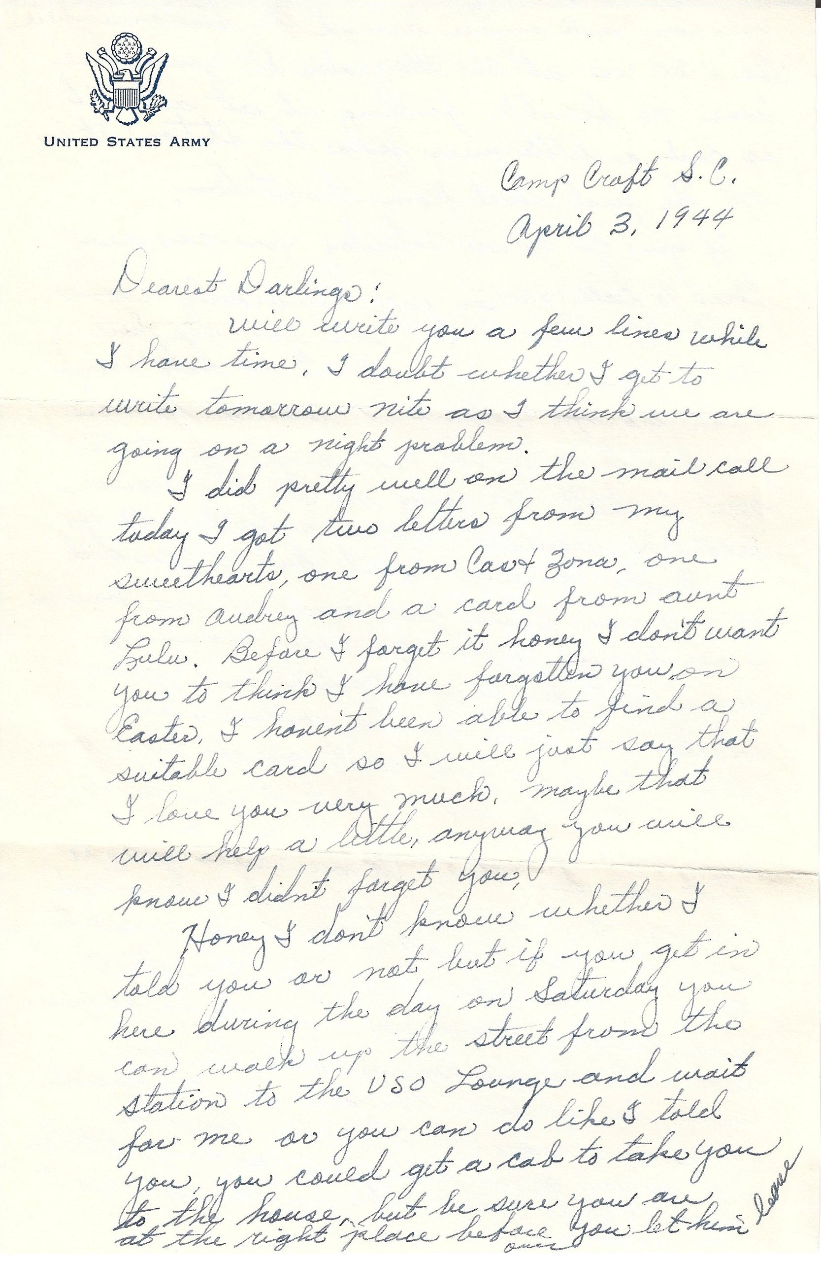 Letter #40 - April 3, 1944
