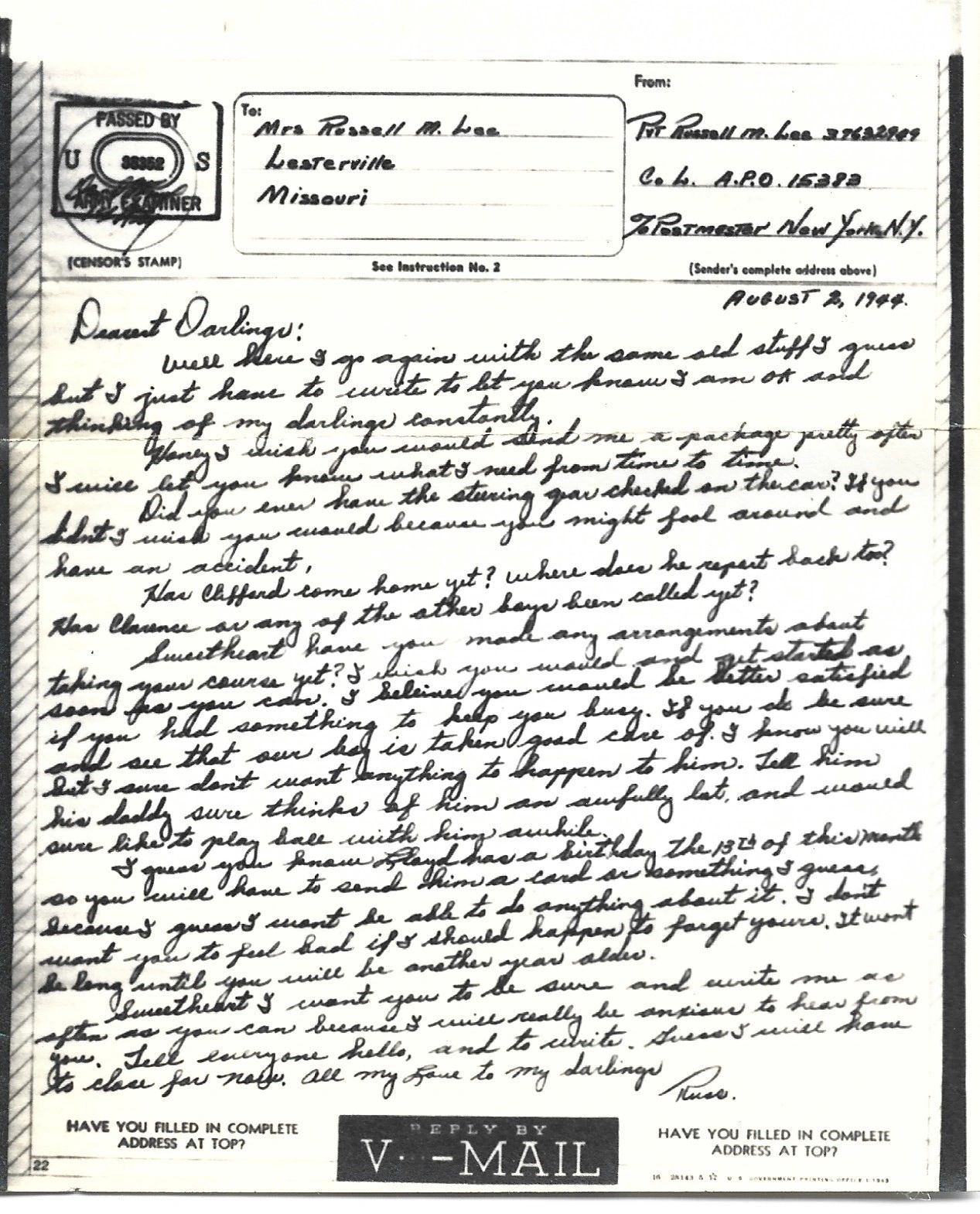 Letter #115 - August 2, 1944
