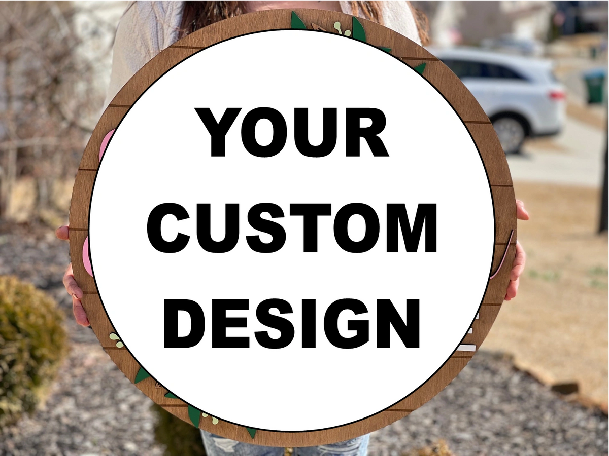 Round Wooden Name Sign - Custom Design