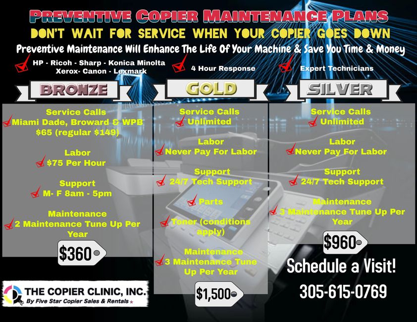 MAINTENANCE PACKAGES | PRINTER REPAIR MIAMI