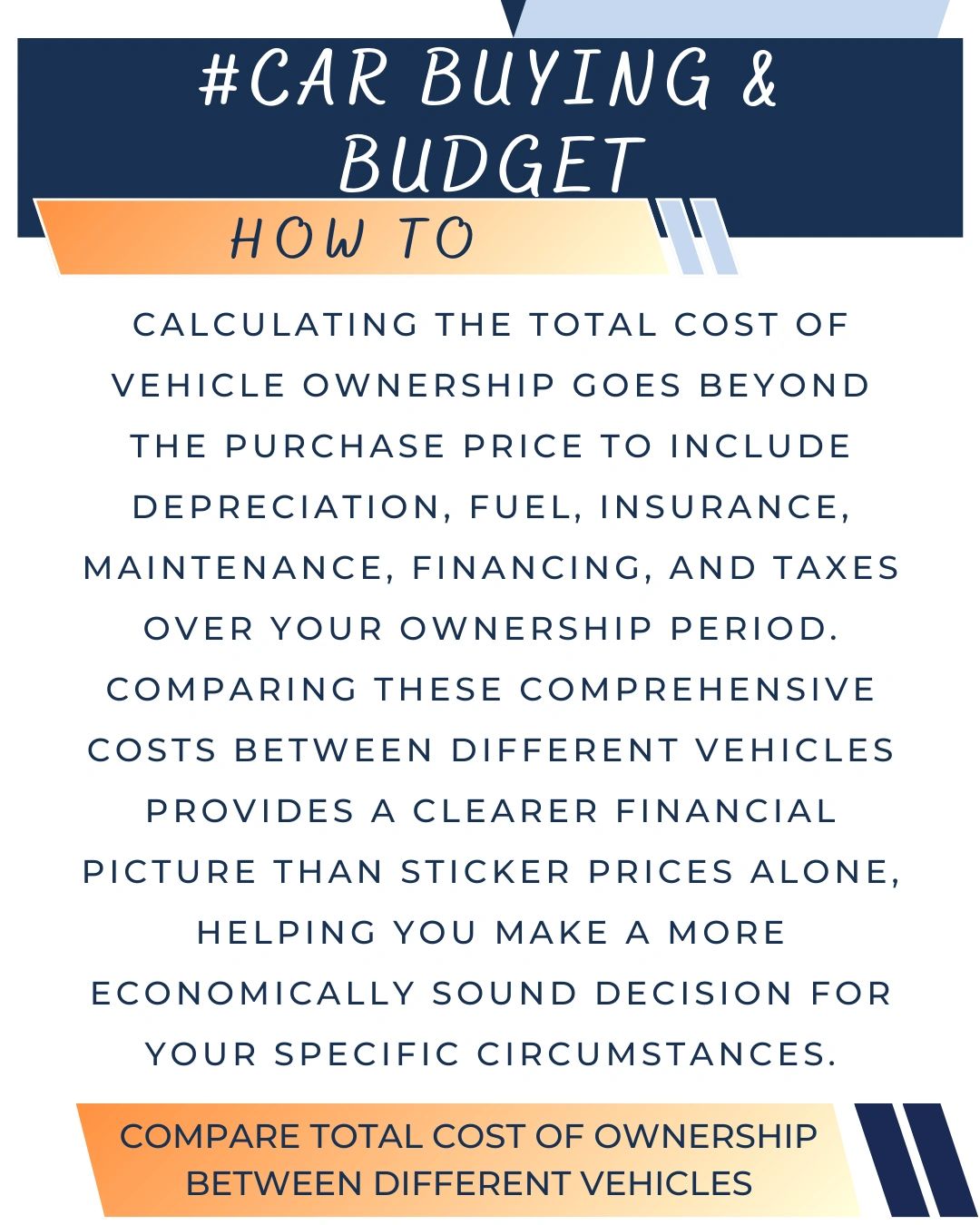 Compare Total Cost of Ownership Between Different Vehicles