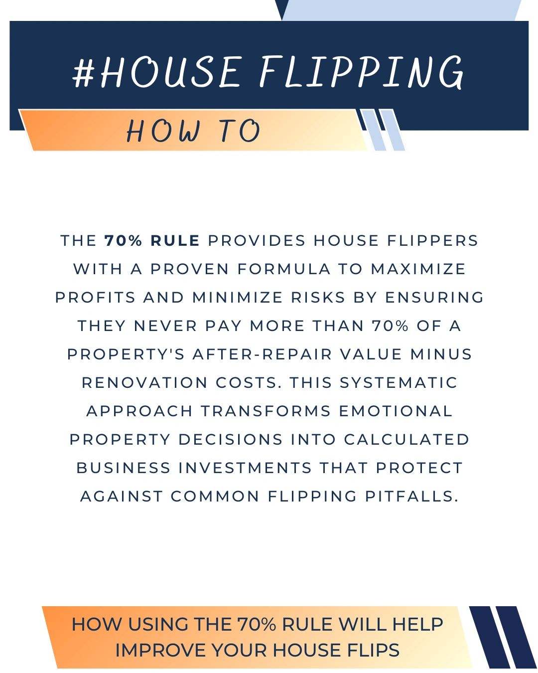 How Using the 70% Rule Will Help Improve Your House Flips