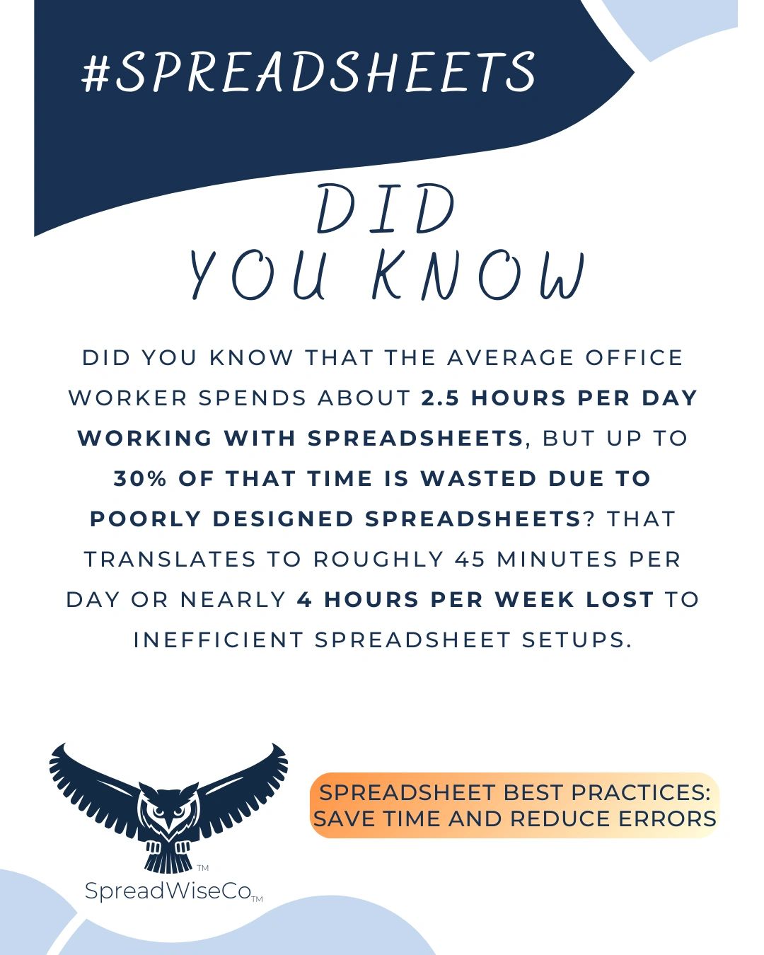Spreadsheet Best Practices: Save Time and Reduce Errors