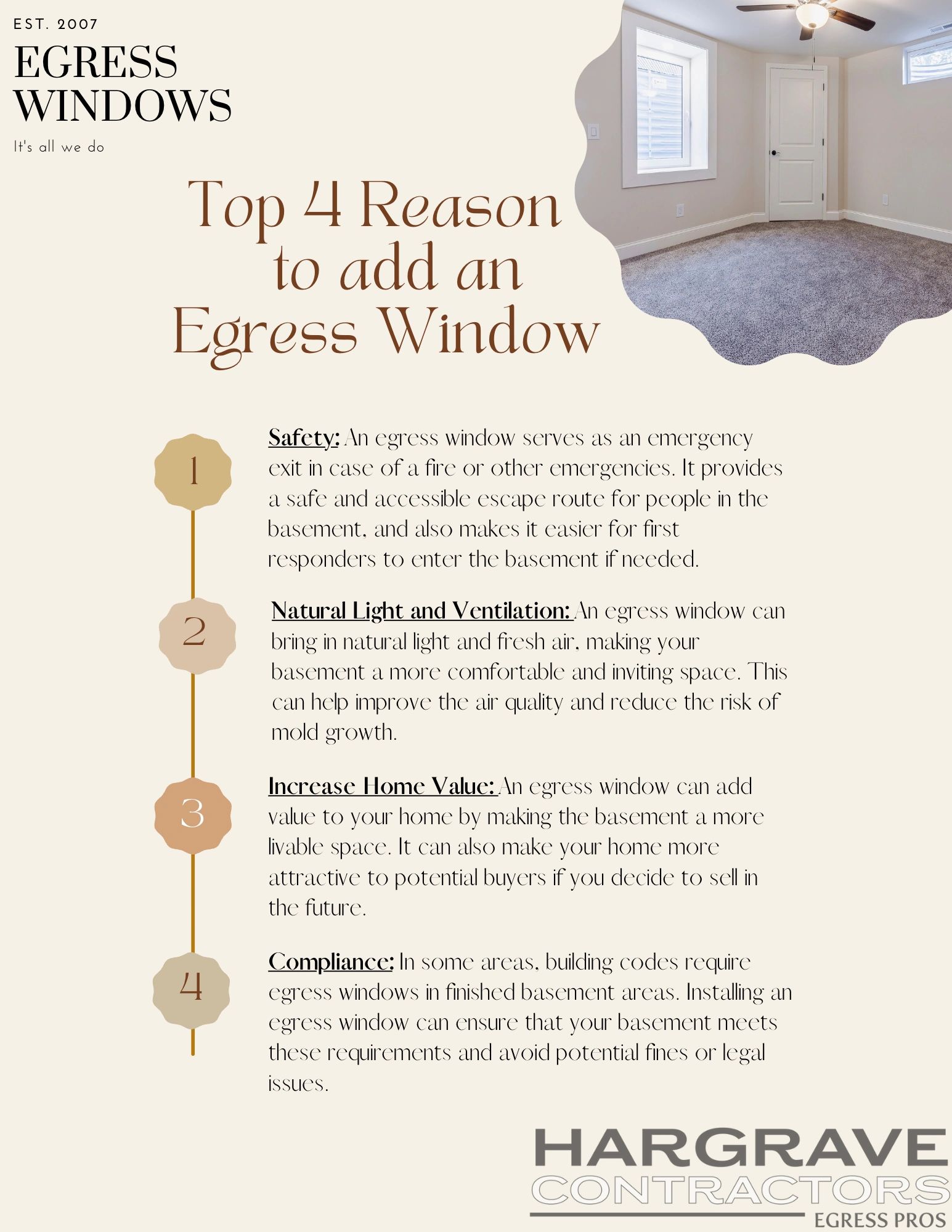 Top 4 Reason To Add An Egress Window