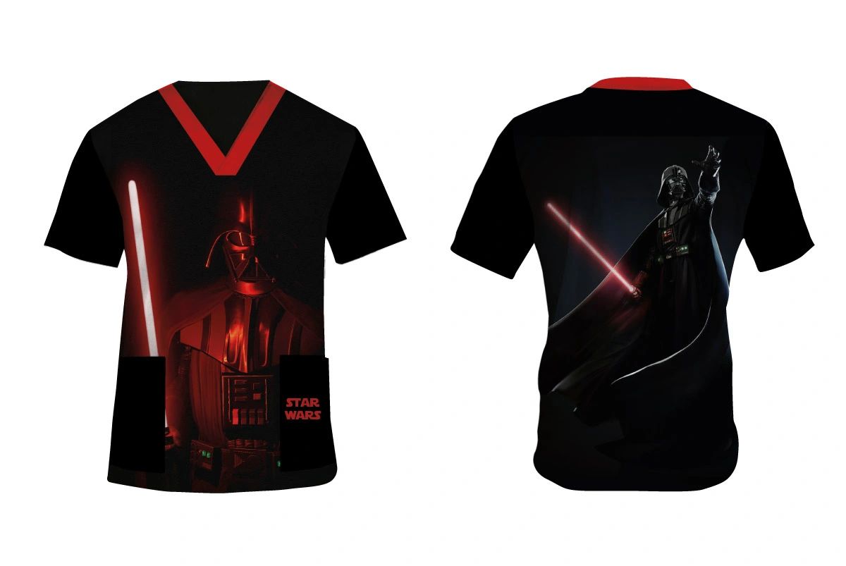 SCRUB TOP DARTH VADER RED 2023