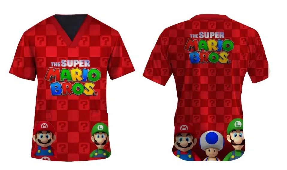 SCRUB TOP MARIO LUIGI TOAD