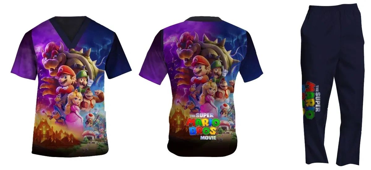 SCRUB SET TOP AND PANT SUPER MARIO BROS - THE MOVIE