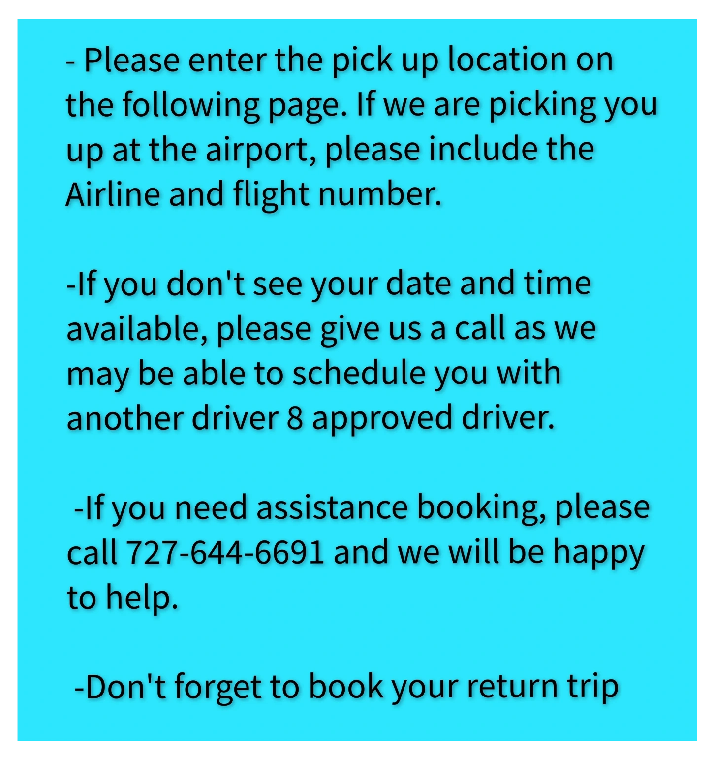 Cash Discount Transportation Booking/3rd Party Driver