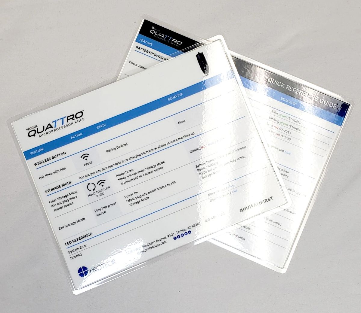 LIMIT (1) 10 PACK - Laminated Quattro Quick Reference Cards