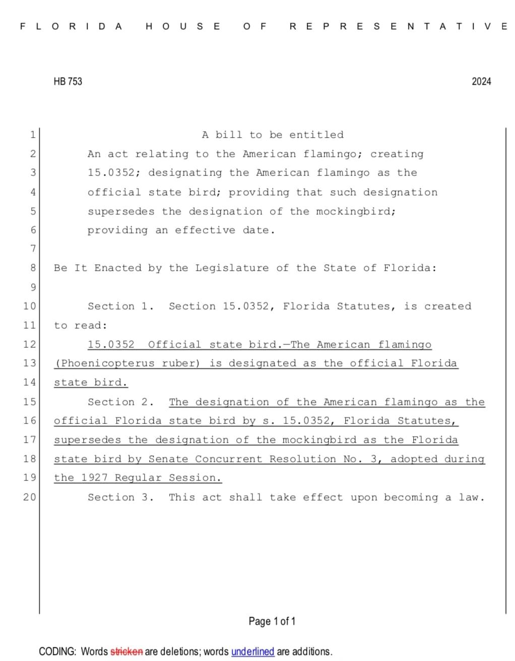 Flamingo For Florida State Bird!