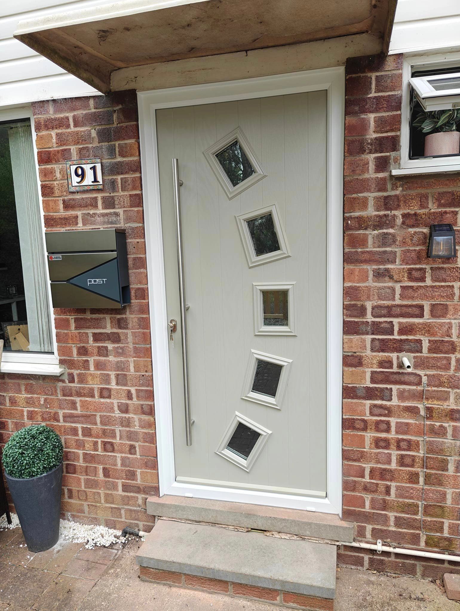 Pebble Grey Composite Front Door Fitted in Long Eaton