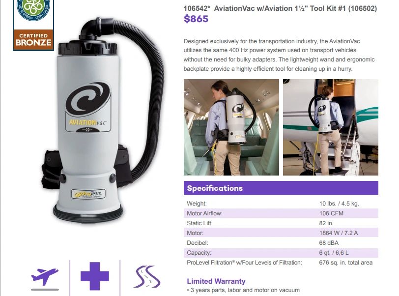 ProTeam Aviation Vacuum