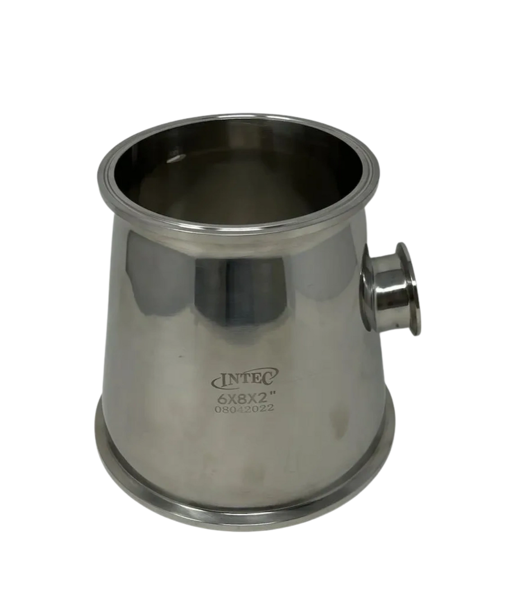 8" x 6" x 2" Tri-Clamp Conical Reducer