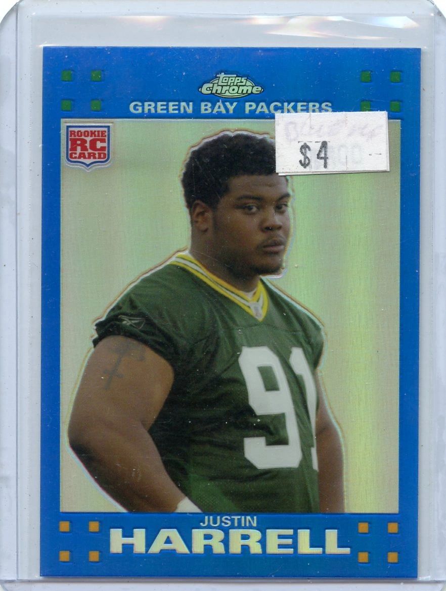 A6557 - JUSTIN HARRELL - PACKERS - FOOTBALL CARD AS PICTURED