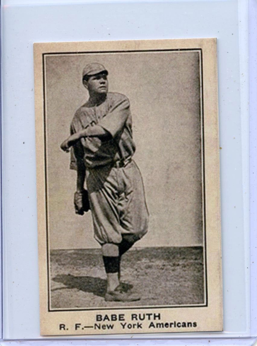 C69 - BABE RUTH – 1921 E121 AMERICAN CARAMEL COMPANY BACK - EXACT REPRINT