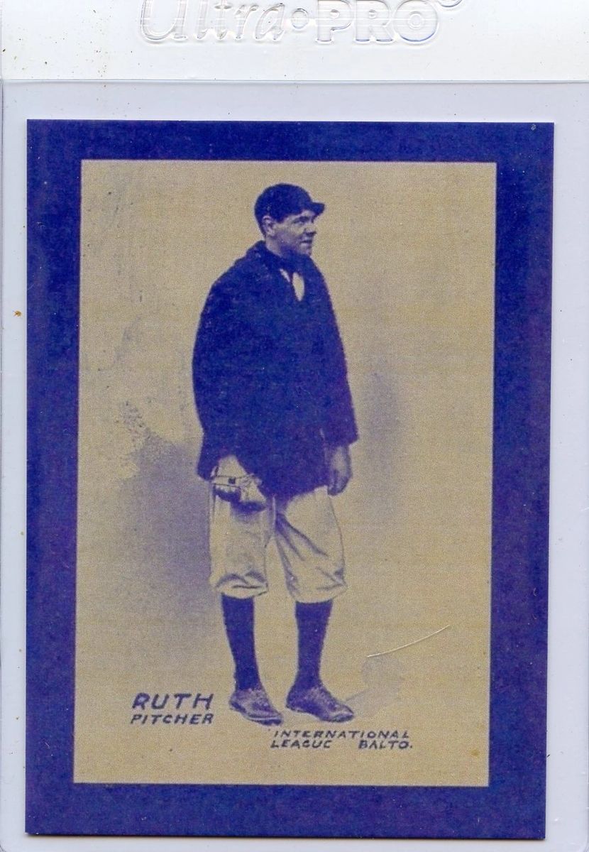 J1322 - BABE RUTH - 1914 BALTIMORE NEWS - BLUE ROOKIE CARD - EXACT REPRINT