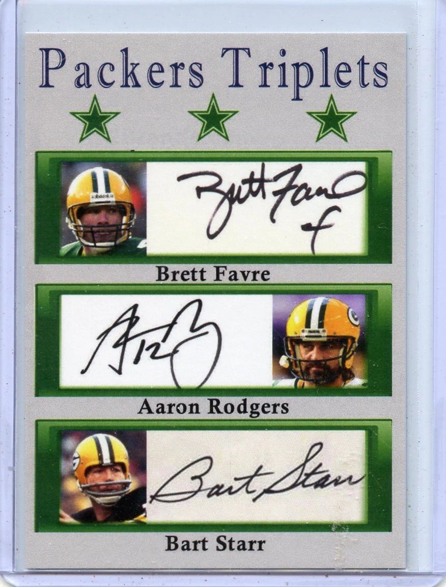J947 - GREEN BAY PACKERS TRIPLETS - FAVRE, RODGERS and STARR ...