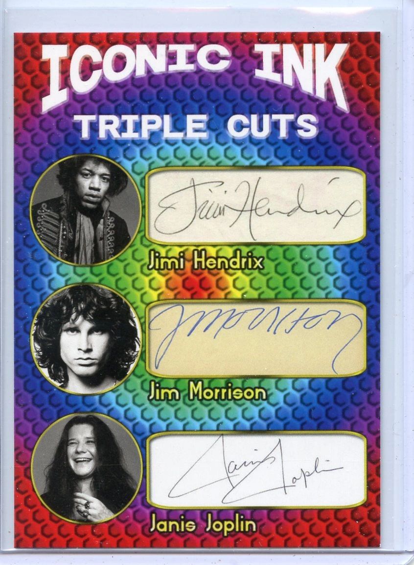 J454 - JIMI HENDRIX, JANIS JOPLIN and JIM MORRISON 2017 ICONIC INK ...