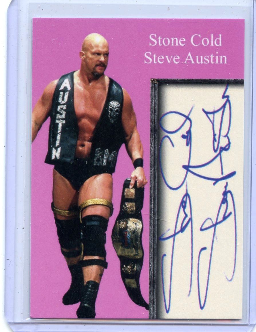 J1269 - STONE COLD STEVE AUSTIN - WWE FACSIMILE AUTOGRAPHED CARD AS ...