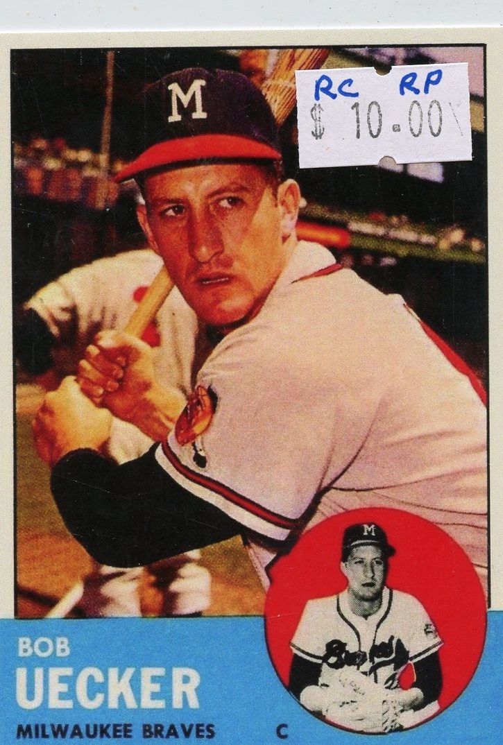 J1541 - BOB UECKER - BRAVES - 1966 RP ROOKIE CARD AS PICTURED