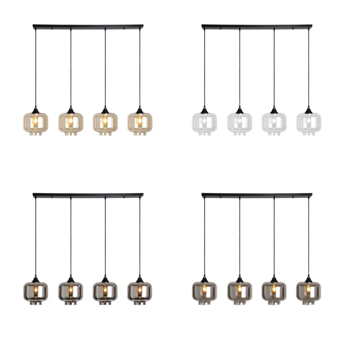 Kensington 4 Light Bar with Round Glass shades