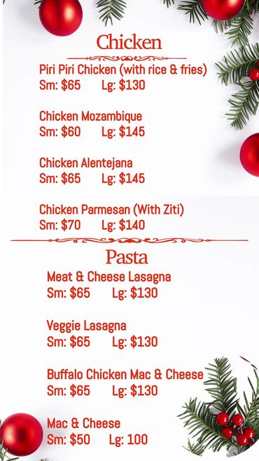 Holiday Menus