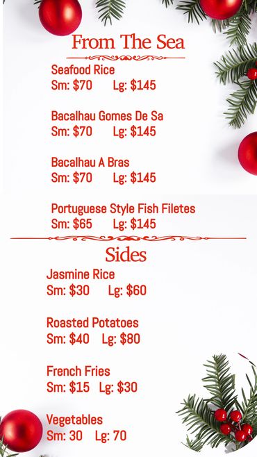 Holiday Menus