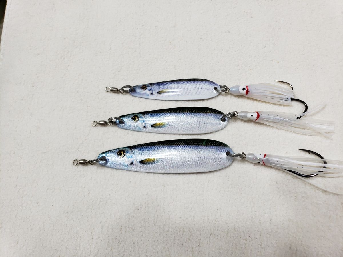 2 5/8" 3 1/4" & 3 7/8" Real Bait UV Salmon Spoons