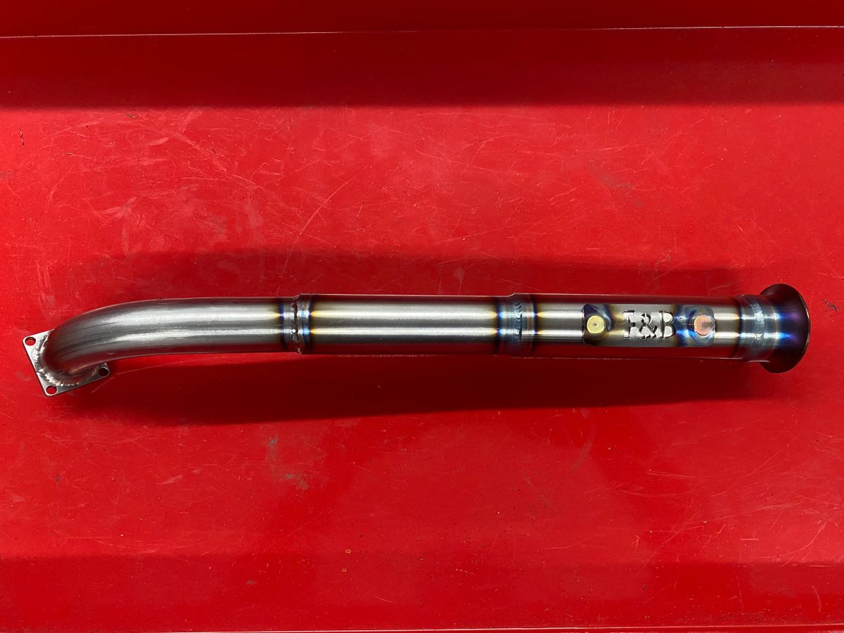 F&B super high flow 4 stage side exit header in chrome